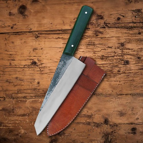 Culinary Verdant - Hand Forged Carbon Steel Chef Knife With Micarta ...