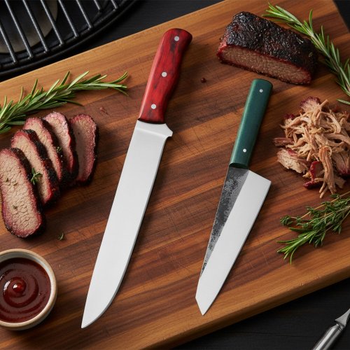 Pitmaster Pair 2 Piece Set - Custom Hand Forged Stainless Steel Brisket ...